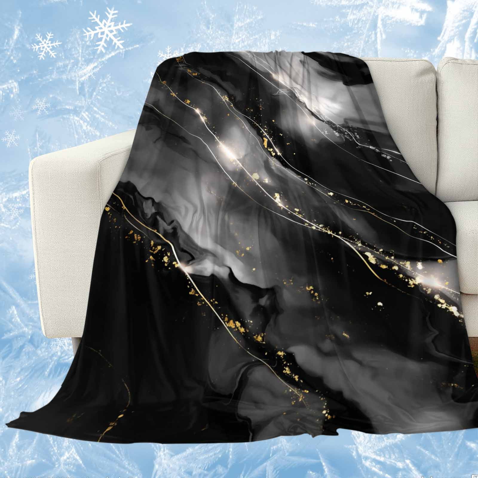 Blake Gray Marble Cooling Blanket, Lightweight Breathable Summer Throw ...