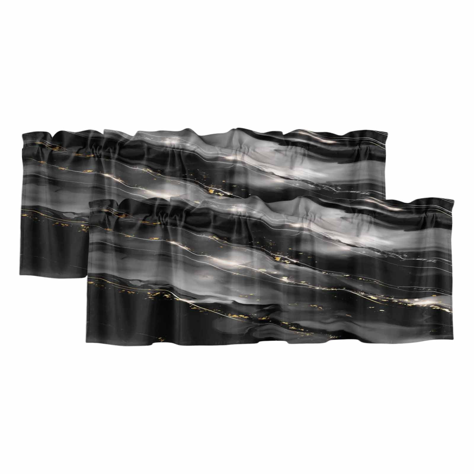 Blake Gray Marble Curtain Valances for Windows, Kitchen Valance Window ...