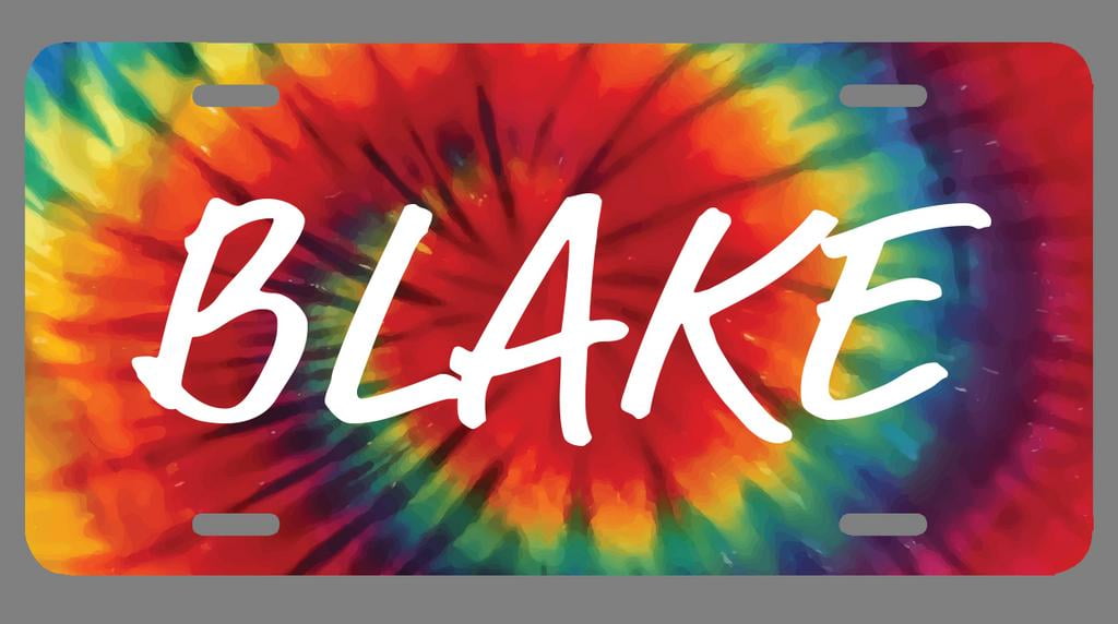 Blake Name Tie Dye Style License Plate Tag Vanity Novelty Metal | UV ...