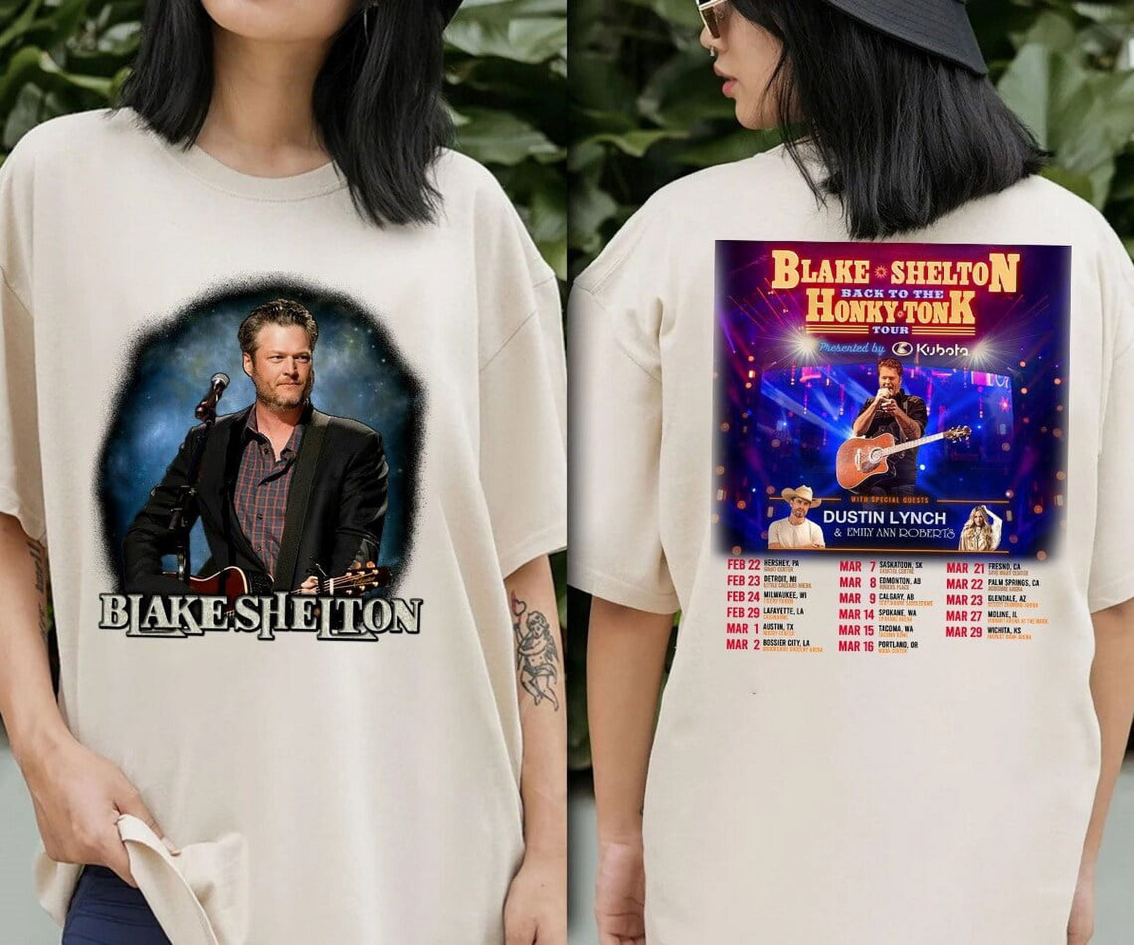 Blake Shelton Back To The Honky Tonk Tour 2024 SAND T-Shirt, Blake ...