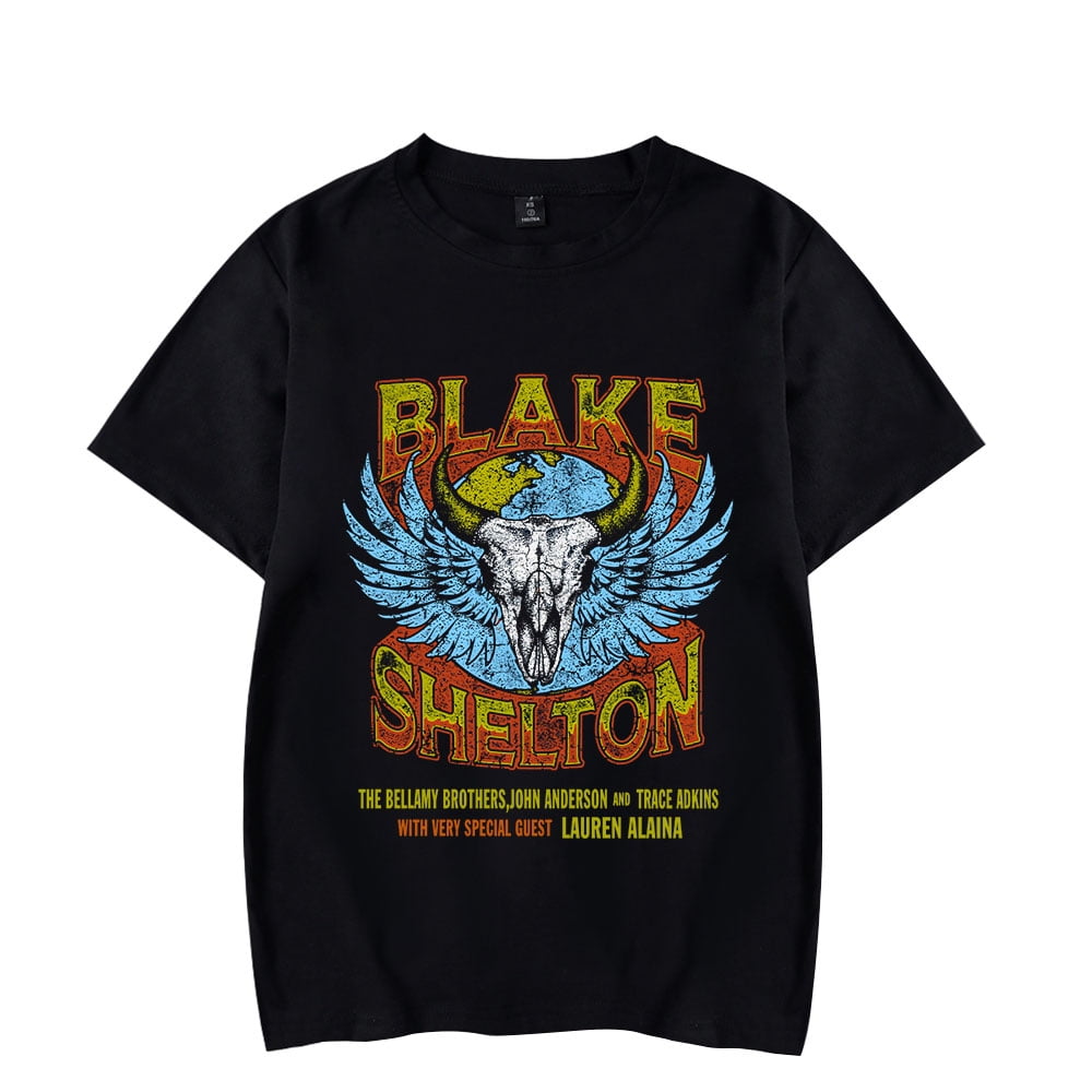 Blake Shelton Friends Heroes 2025 Tour Merch T-shirt Short Sleeve Men ...