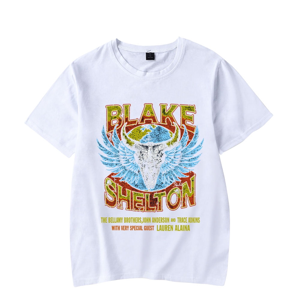 Blake Shelton Friends Heroes 2025 Tour Merch T-shirt Short Sleeve Men ...