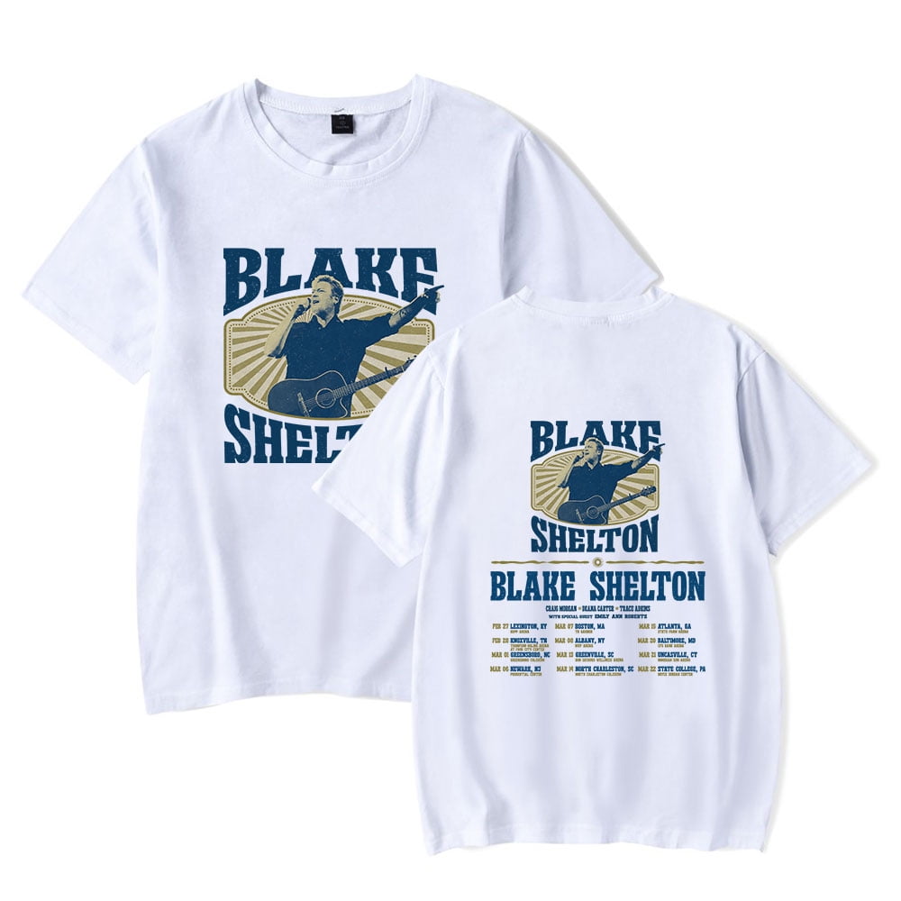 Blake Shelton Friends Heroes 2025 Tour Merch T-shirt Short Sleeve Men ...