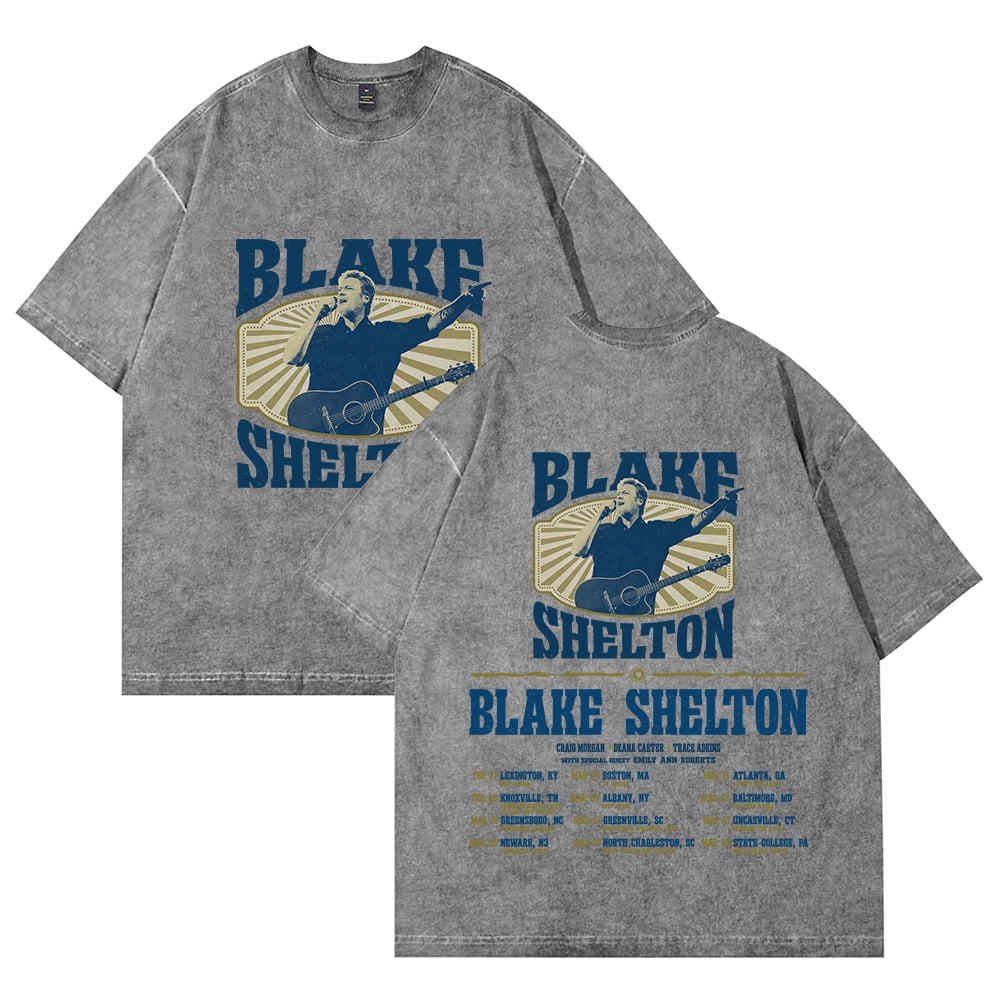 Blake Shelton Friends Heroes 2025 Tour Merch Vintage Wash Tee Cosplay ...