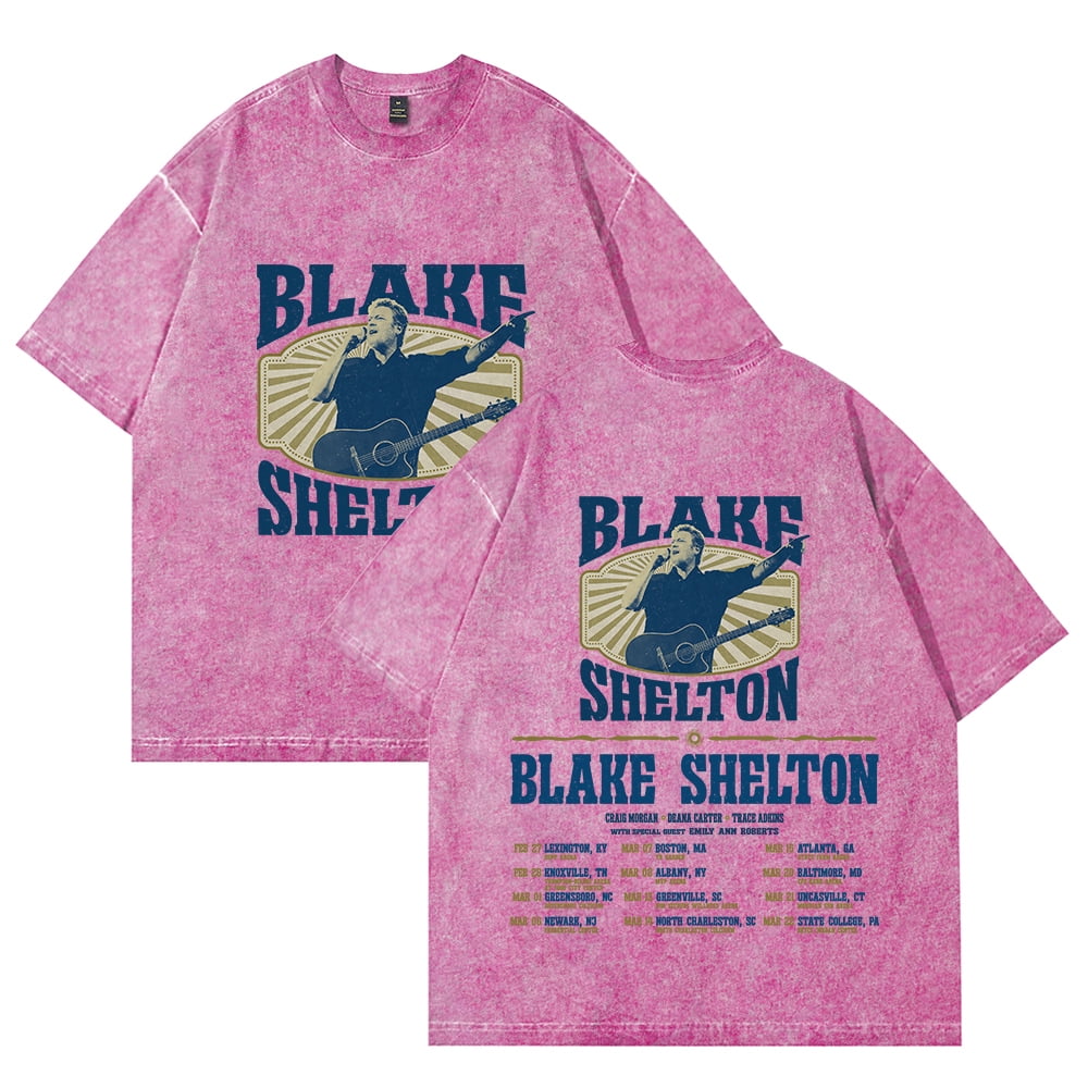 Blake Shelton Friends Heroes 2025 Tour Merch Vintage Wash Tee Cosplay ...