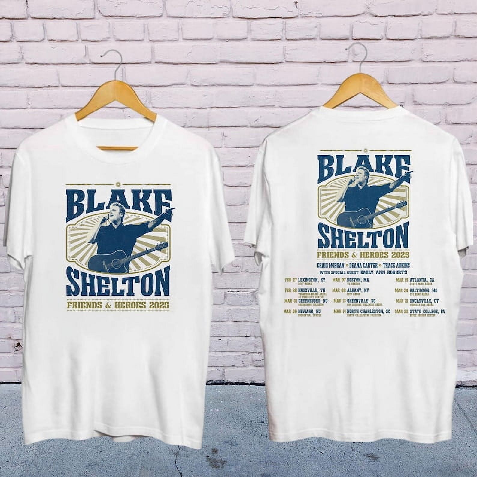 Blake Shelton Friends and Heroes Tour 2025 T-Shirt, Blake Shelton 2025 ...