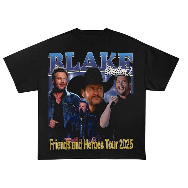 Blake Shelton Signature Shirt, Friends and Heroes Tour 2025 Shirt ...