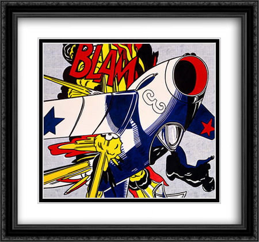 Blam 2x Matted 30x28 Large Black Ornate Framed Art Print by Roy ...
