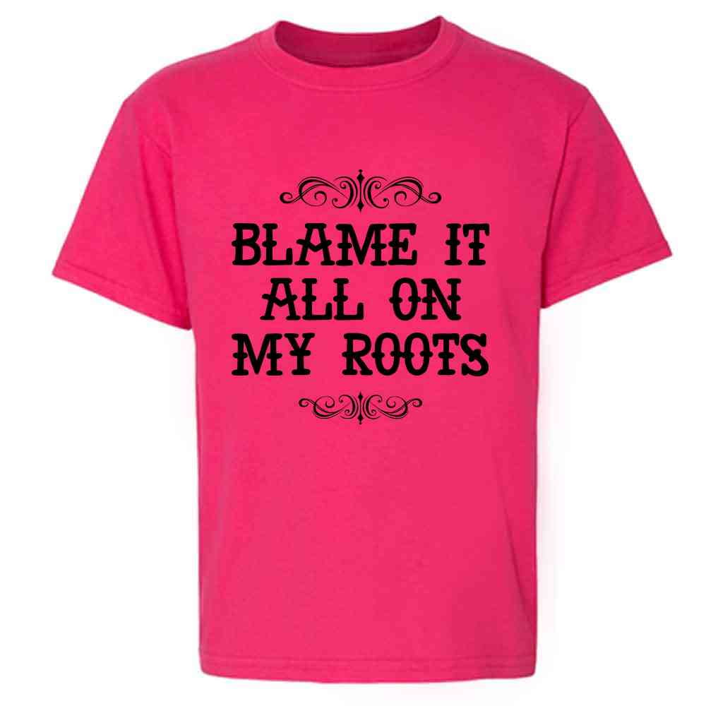 Blame It All On My Roots Country Music Cute Funny Western Kids & Youth ...
