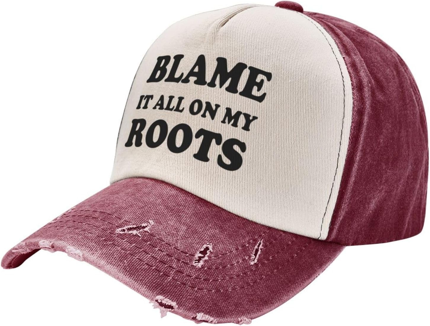 Blame-It-All-On-My-Roots-Hat Funny Dad Caps Adults Joke Denim Baseball ...