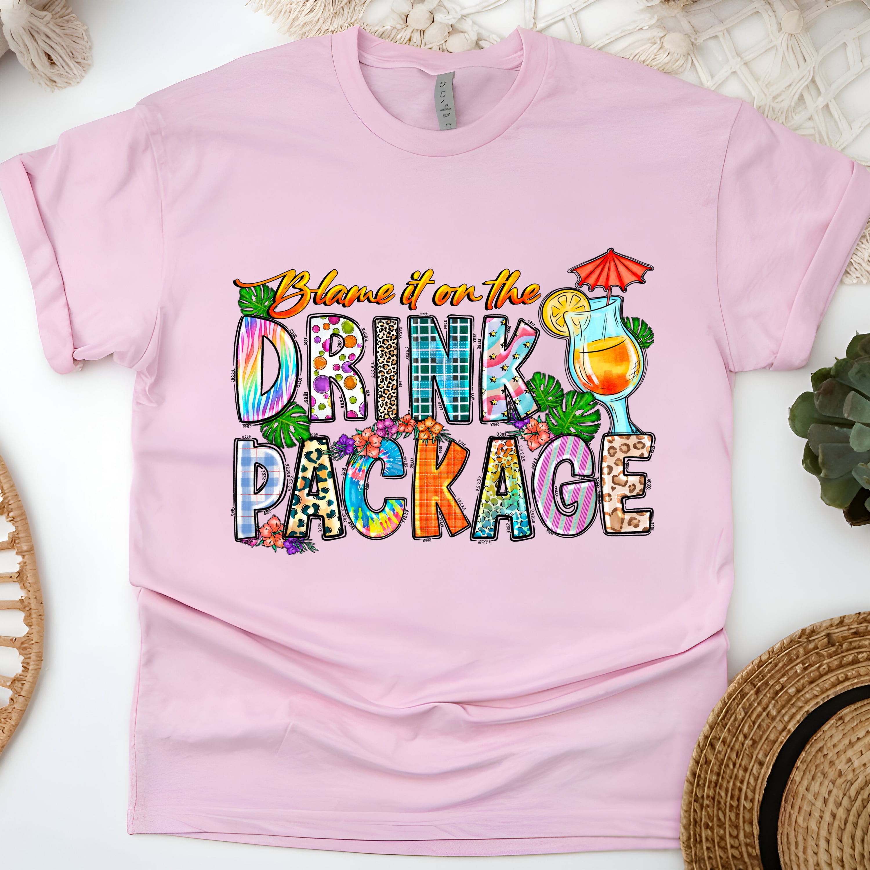 Blame It On The Drink Package Shirt – Funny Cruise Vacation Tee, Light ...
