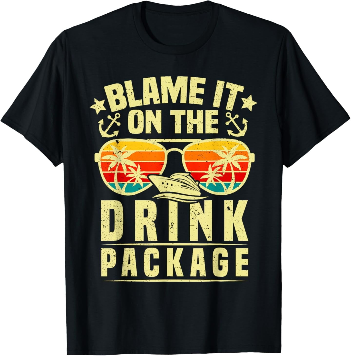 Blame it on The Drink Package Funny Family Cruise Matching T-Shirt ...