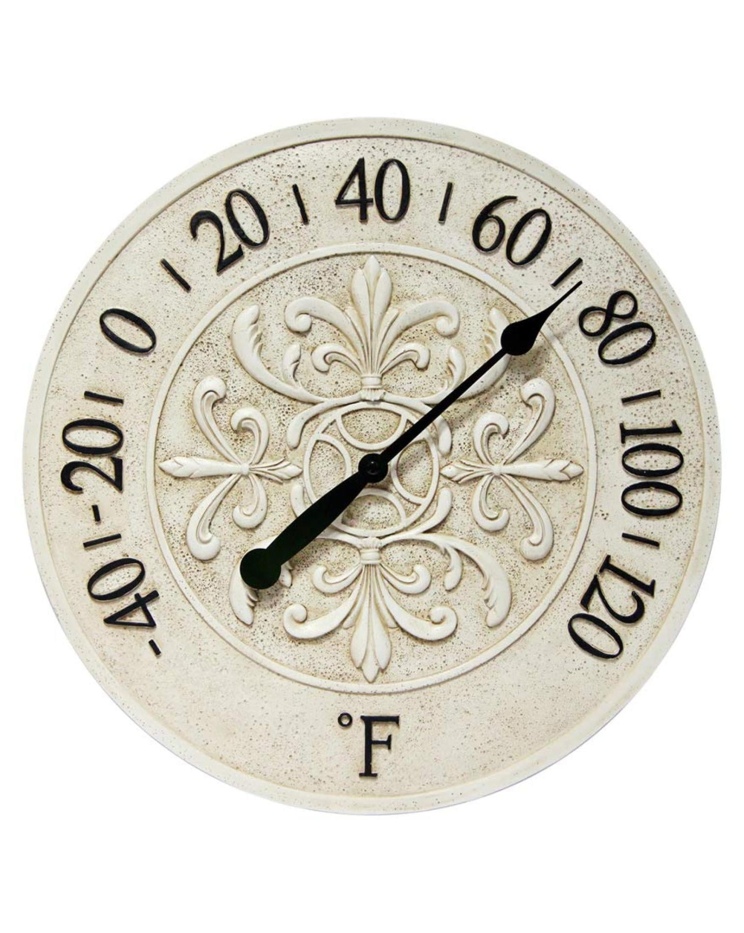 Blanc Fleur 15 inch Decorative Outdoor Thermometer for Garage, Patio ...