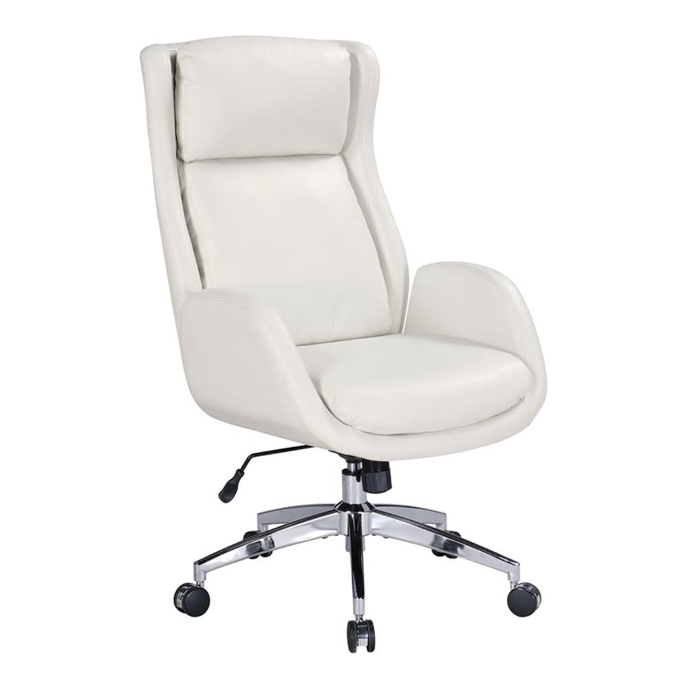 Blanchard Office Chair in White Faux Leather - Walmart.com