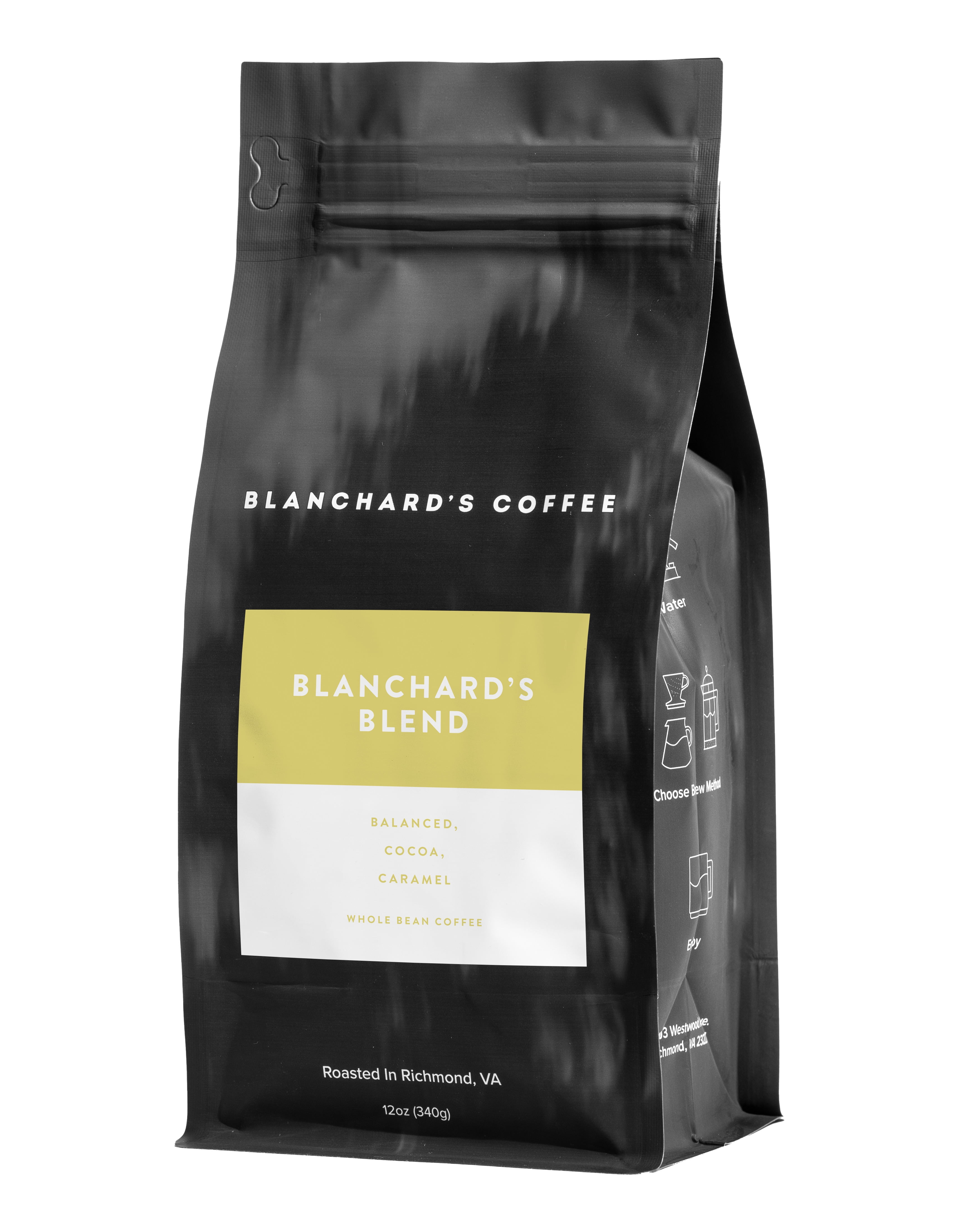 Blanchard's Coffee Co Whole Bean Coffee 12oz Medium Roast Caffeinated ...