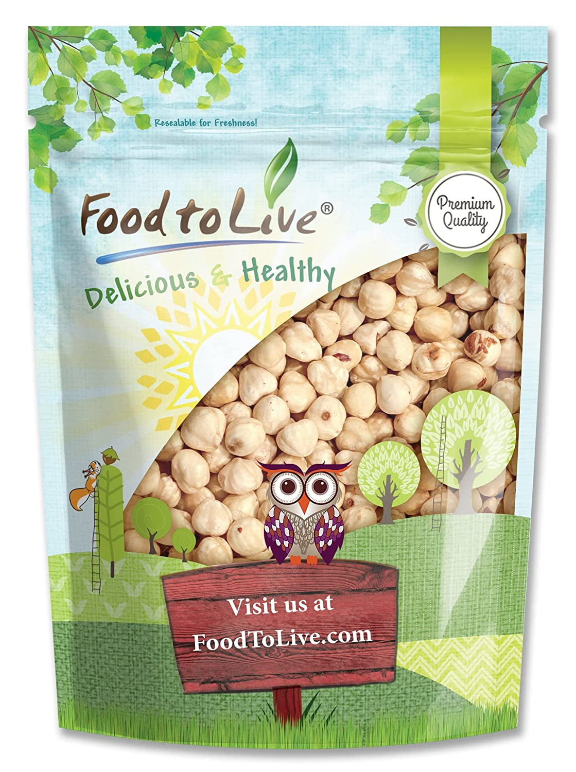 Blanched Hazelnuts, 8 Oz Whole Filberts, No Skin, Unsalted, Unroasted ...