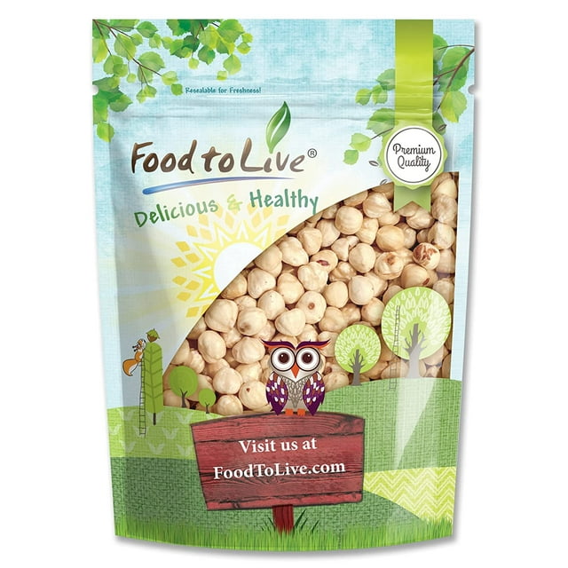 Blanched Hazelnuts, 8 Oz Whole Filberts, No Skin, Unsalted, Unroasted ...