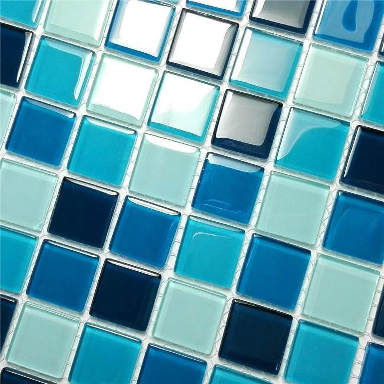 Blancho TIL-JFD-HP23062-6PC Blue Sea Design Peel & Stick Mosaic ...