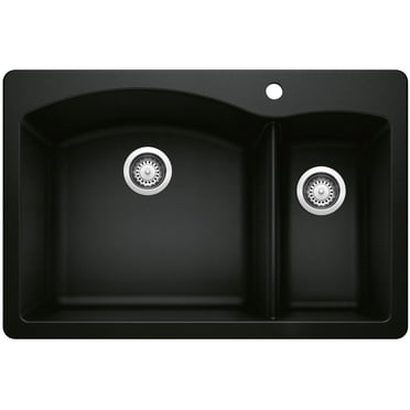 Blanco PRECIS Equal Double Bowl SILGRANIT Sink White - Walmart.com