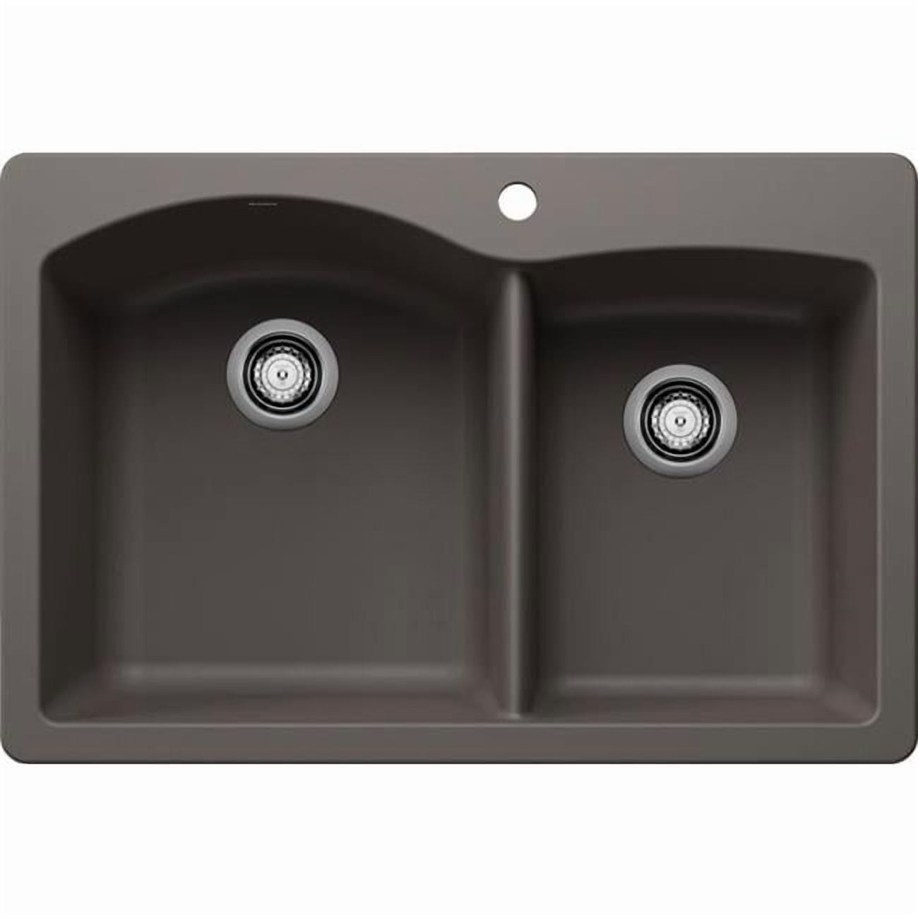 Blanco 443100 1.75 in. Diamond Dual Mount Silgranit Kitchen Sink ...