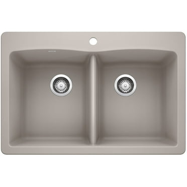 BLANCO DIAMOND 1.75 Low Divide Undermount Reverse - Cinder - Walmart.com