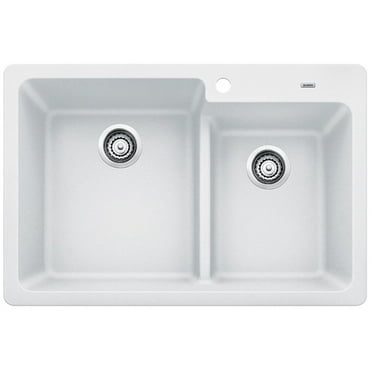 Blanco DIAMOND 1-3/4 with Low Divide Reverse SILGRANIT Sink Metallic ...