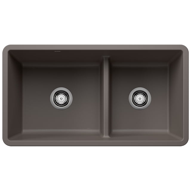 Blanco 442524 Precis 33" Undermount Double Basin Silgranit Kitchen Sink ...
