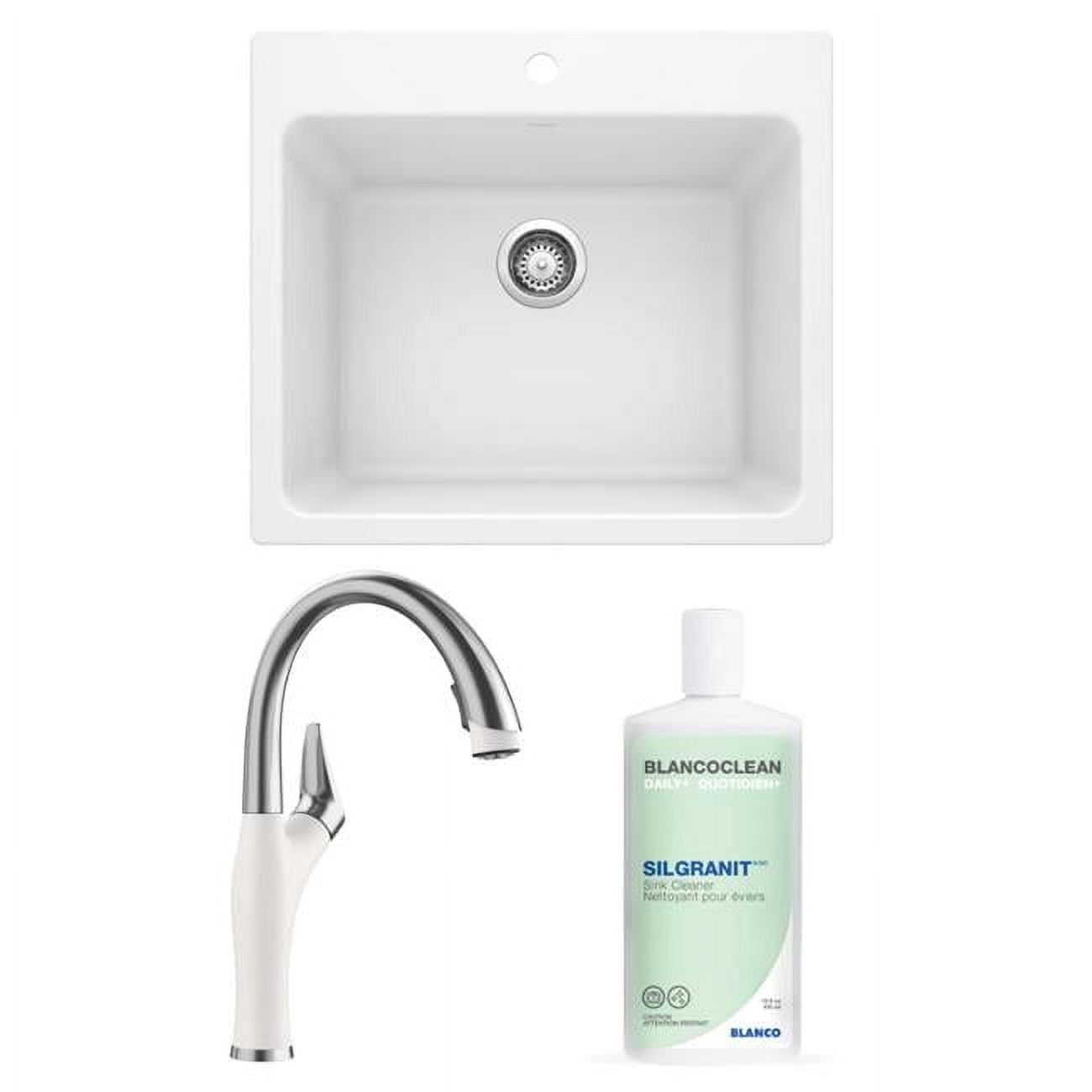 Blanco BU-401927 1 Bowl Laundry Sink with Faucet & Cleaner, White ...