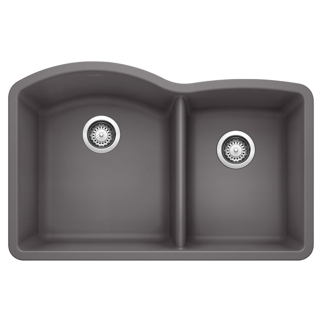 Blanco DIAMOND 1-3/4 Bowl SILGRANIT Sink Cinder - Walmart.com