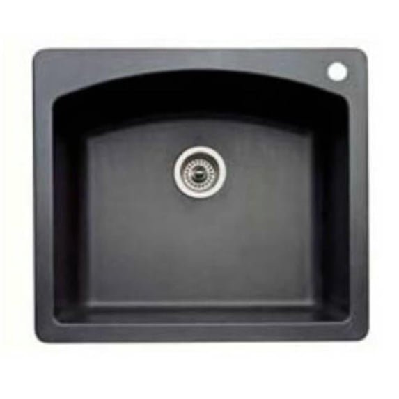 Blanco Silgranit II Diamond Drop-In Single Bowl Kitchen Sink - Cinder ...