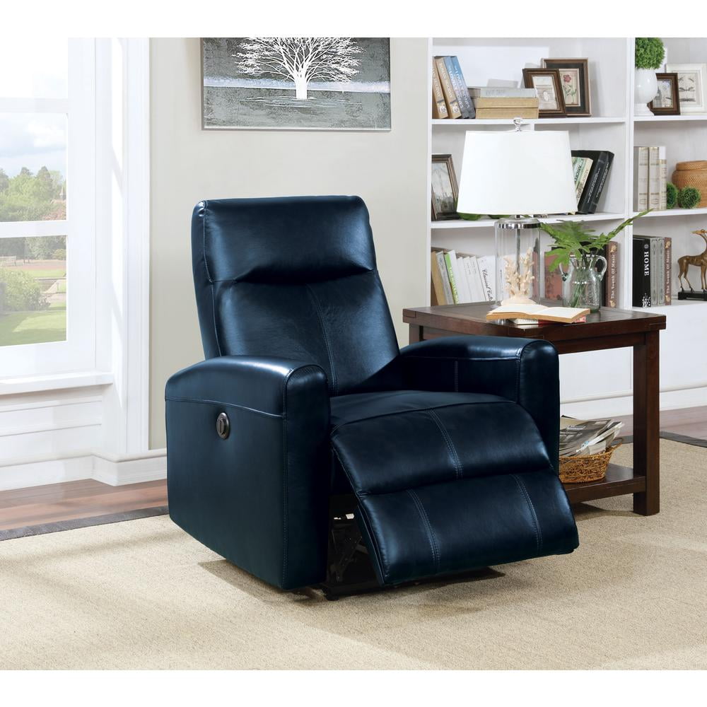 Acme Blane Power Motion Recliner in Navy Blue Finish 59690 - Walmart.com