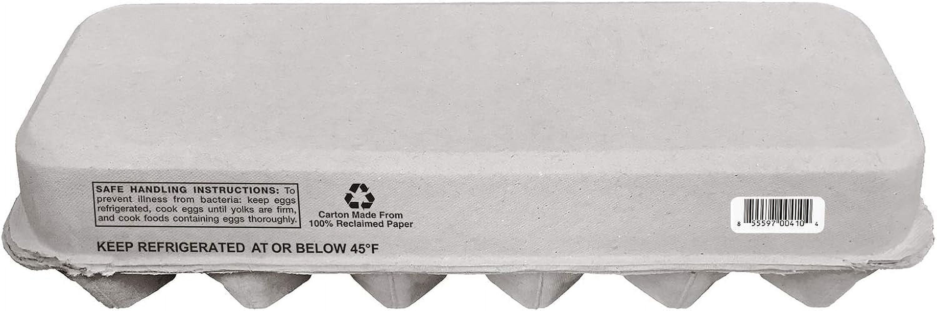 Blank 12-Egg Flat Top Paper Pulp Egg Carton with Nutrition Facts, Safe ...