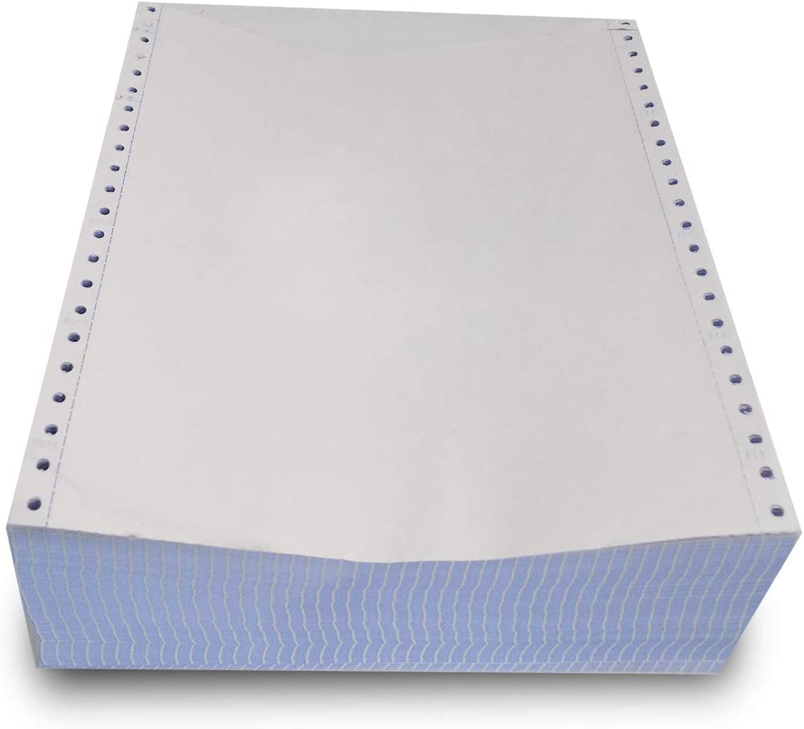 Blank 9.5x11 Inches Continuous Feed Computer Paper Fanfold for Dot ...
