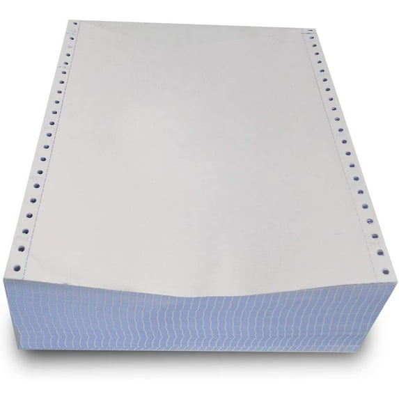 Blank 9.5x11 Inches Continuous Feed Computer Paper Fanfold for Dot ...