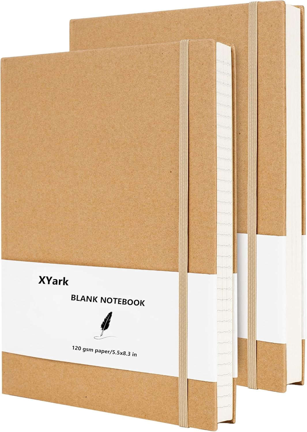 Blank A5 Karft Notebook Journals Bulk, Plain Hardcover Subject ...