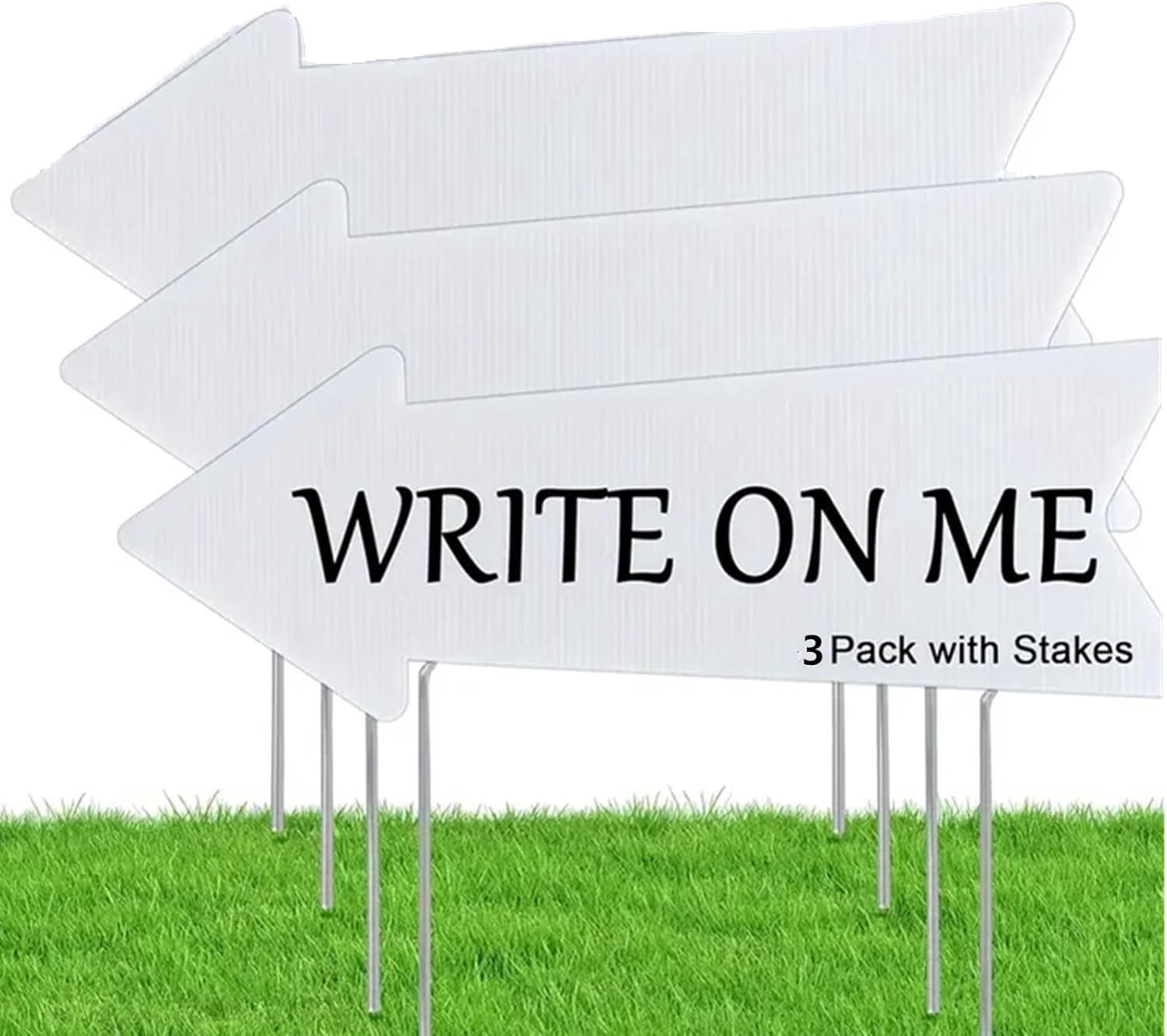 Blank-Arrow-Signs Bulk with Stakes 3 Pack 17 x 6 Inches Wedding ...