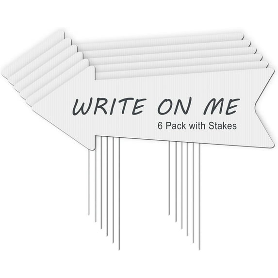 Blank Arrow Signs With Stakes 6 Pack - 17 x 6 Inches Wedding ...