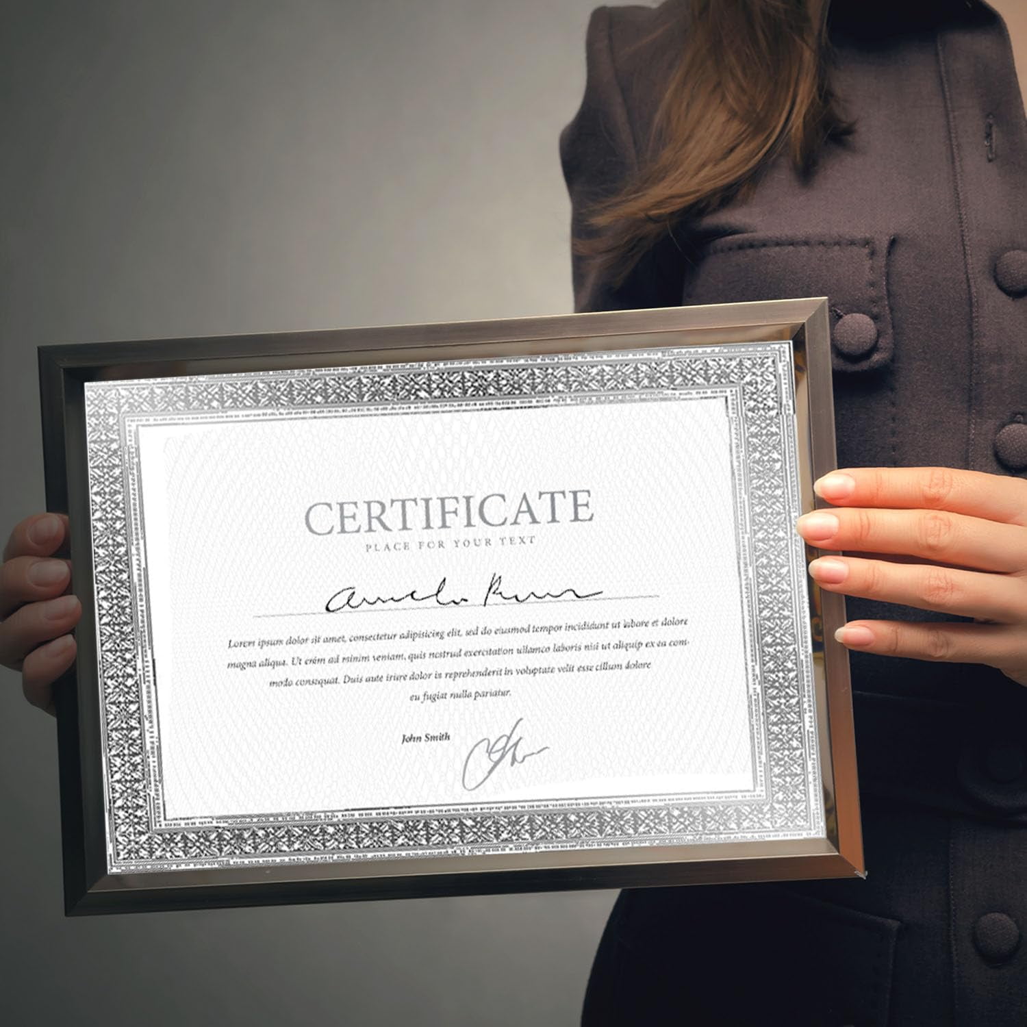 Blank Award Certificate Paper 8.5 x 11 Inches, Premium Silver Foil Border Design on Heavyweight ...