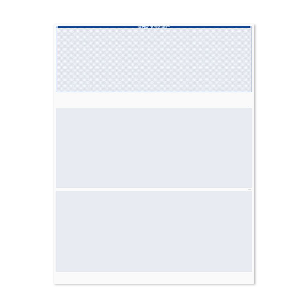 3 Blank Checks Per Page, Laser 8-1/2" x 11" Letter Size Prismatic Green ...