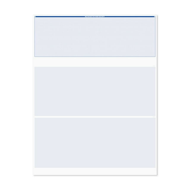 "Blank Blue Computer Checks, 8.5"" x 11"", 250 Laser & Ink Jet Checks ...
