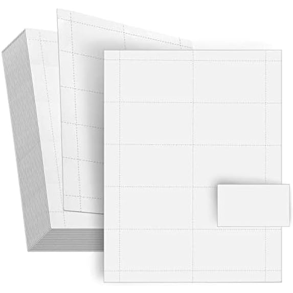 Blank Business Card Paper Sheets - 3.5 x 2 In, White, 100 Sheets (1000 ...