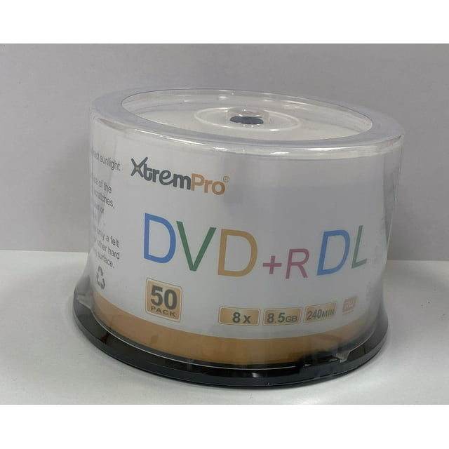 XtremPro DVD+R DL 8X 8.5GB 240Min Recordable Double Layer 50 Pack Storage Media - Walmart.com