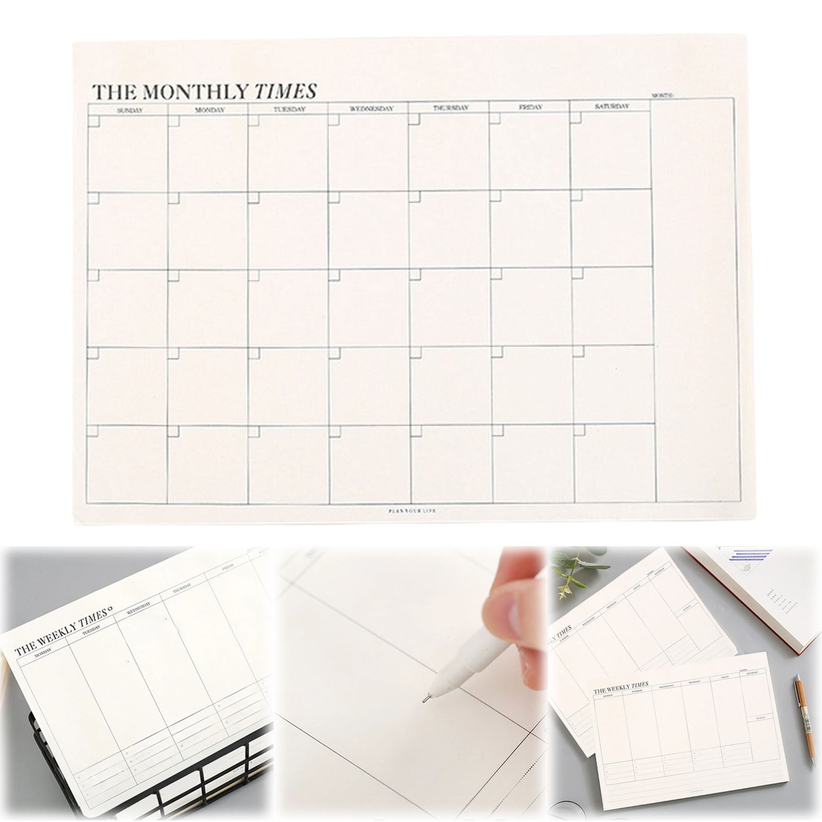 Blank Calendar Sheet, Blank Monthly Planner, 9.64x6.89Inch Tear Off ...