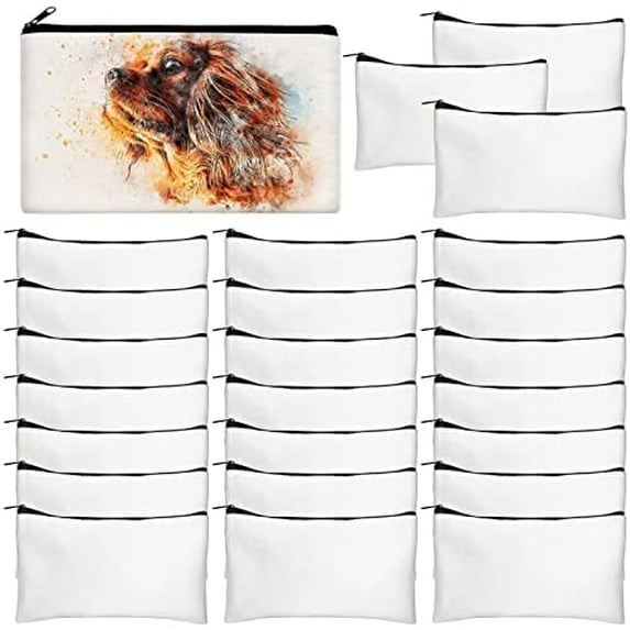Blank Canvas Bag Zipper Pouch Makeup Bags Bulk - Multi-Purpose Canvas ...