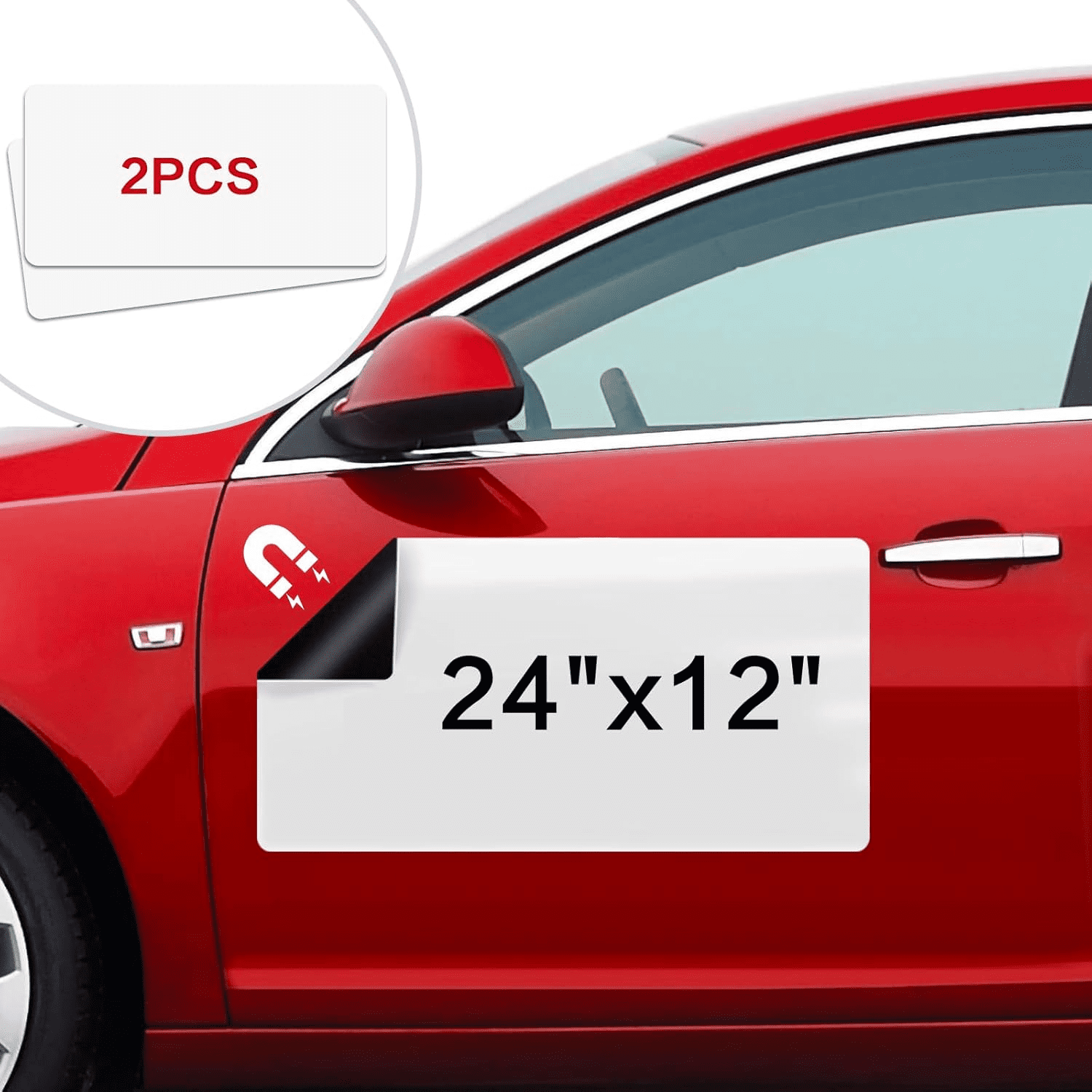 Blank Car Magnets, 24" X 12", 2 Pack Car Door Magnets Signs for Vehicle ...
