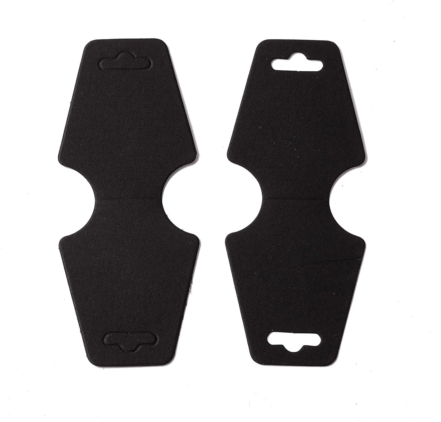 Blank Cardboard Necklace Display Cards Black 12x4.9x0.03cm Hole: 19x7mm ...