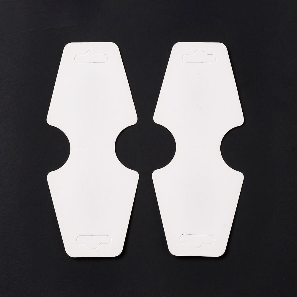 Blank Cardboard Necklace Display Cards White 12x4.9x0.03cm Hole: 19x7mm ...