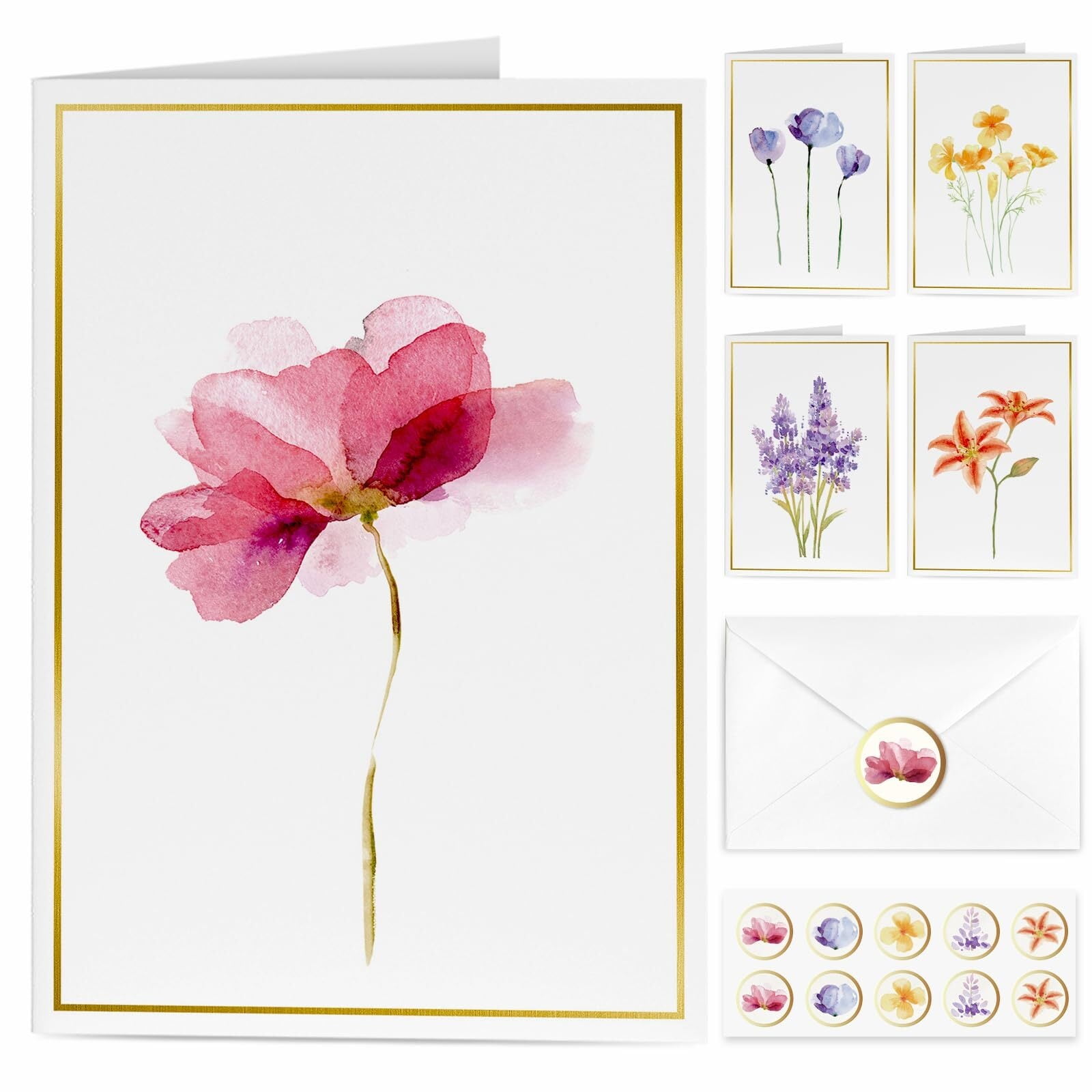 Blank Cards, 30 Pack Blank Greet Cards, Elegant Gold Foil Blank Note ...