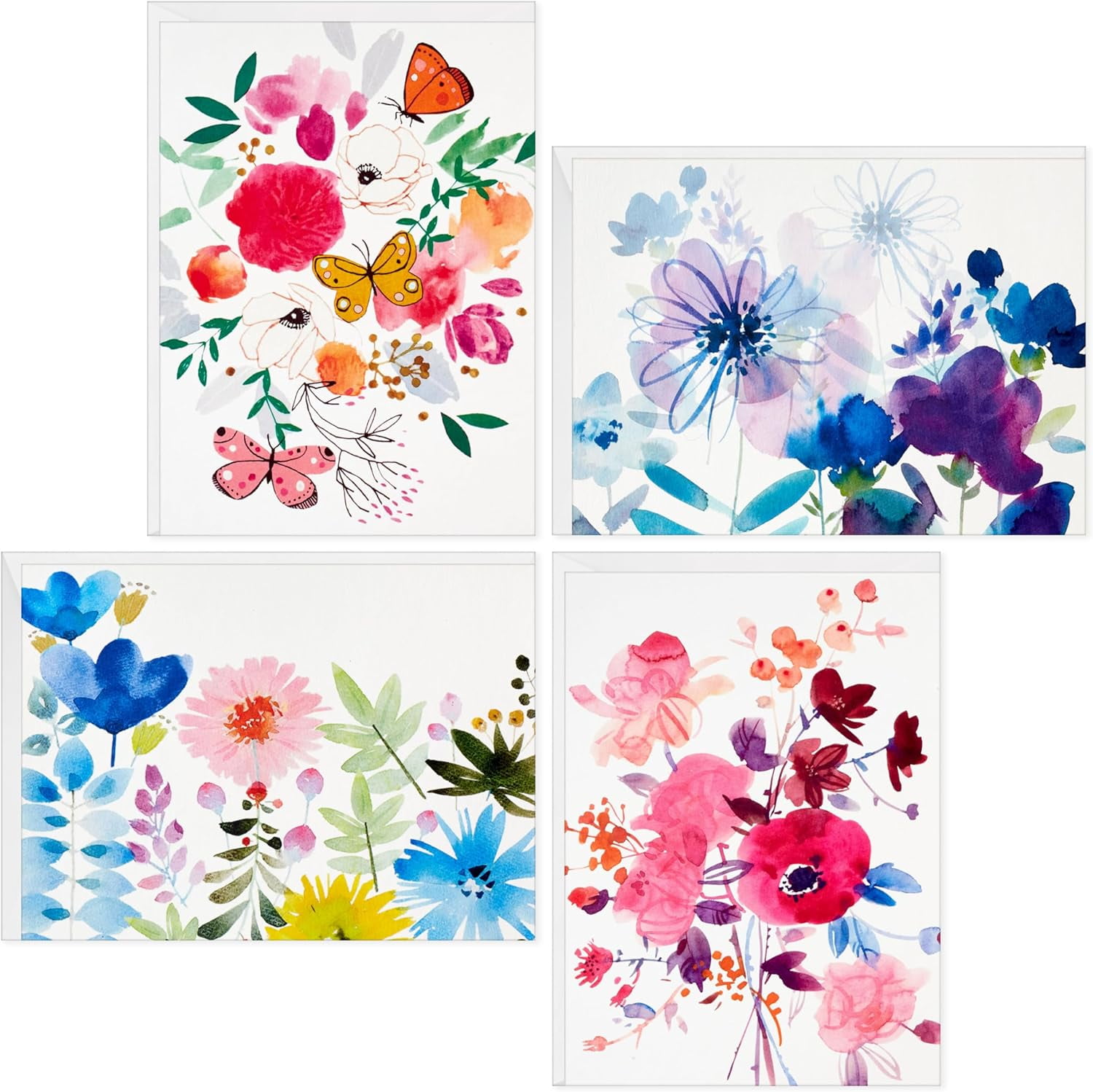 Blank Cards Assortment, Painted Flowers (48 with Envelopes) - Walmart.com