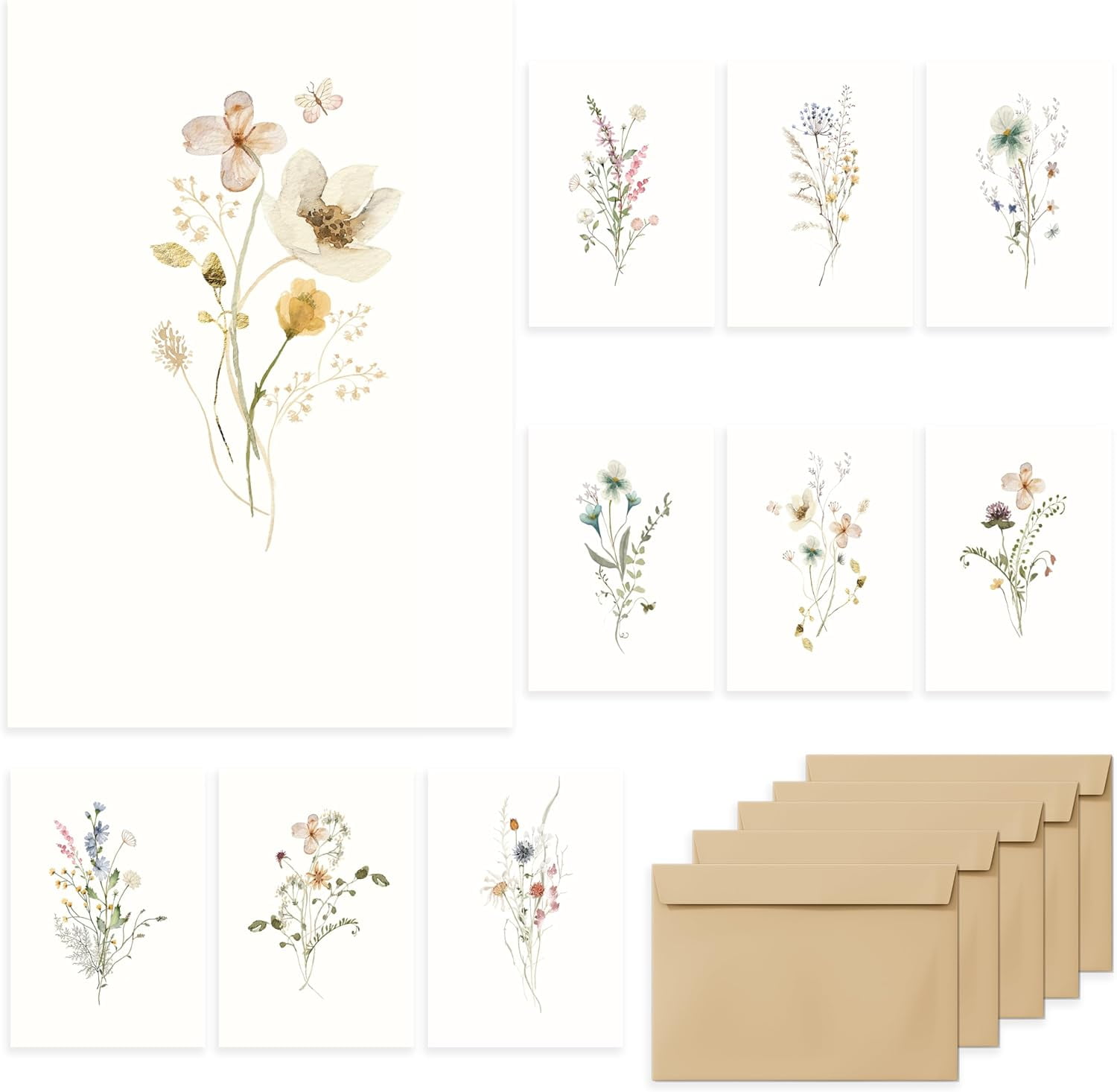Blank Cards,Blank Greeting Cards 4x6,40Pack -Elegant Floral Design ...